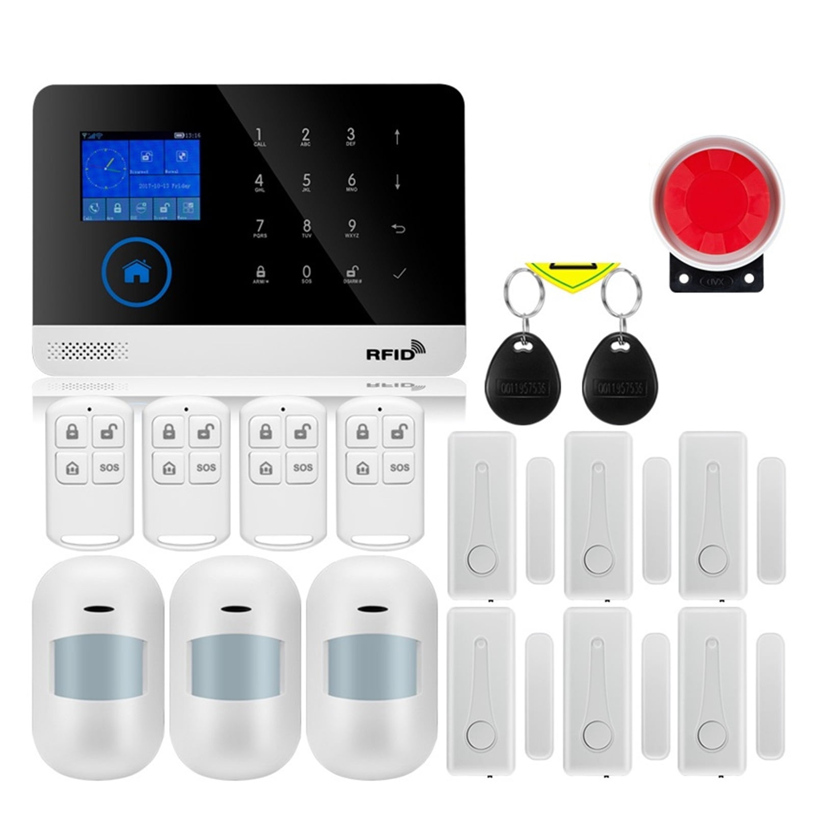 Tuya WiFi GSM home Security Protection smart Alarm System Touch screen ...
