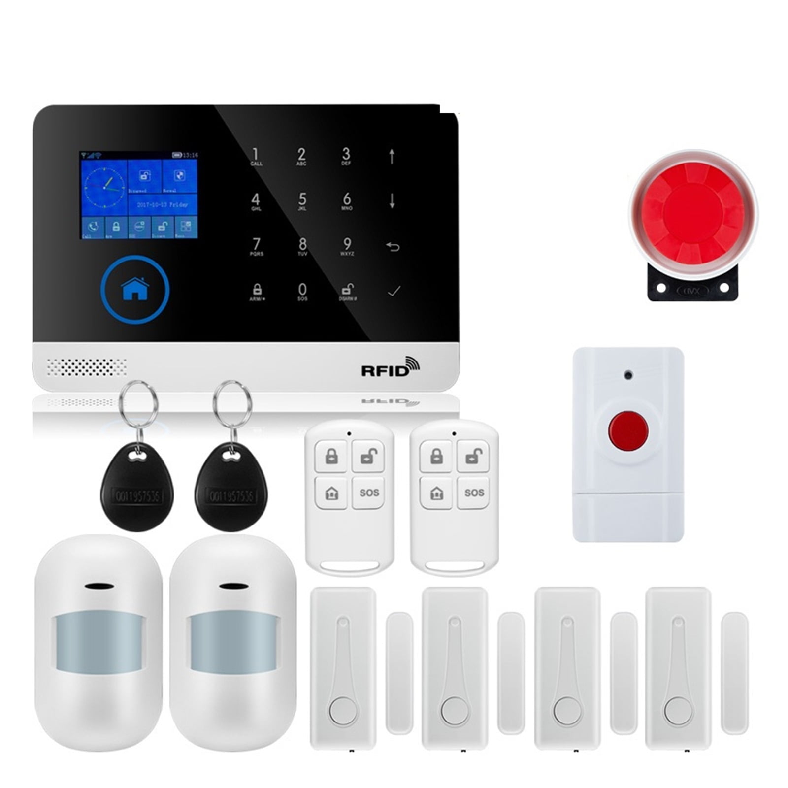 Tuya WiFi GSM home Security Protection smart Alarm System Touch screen ...