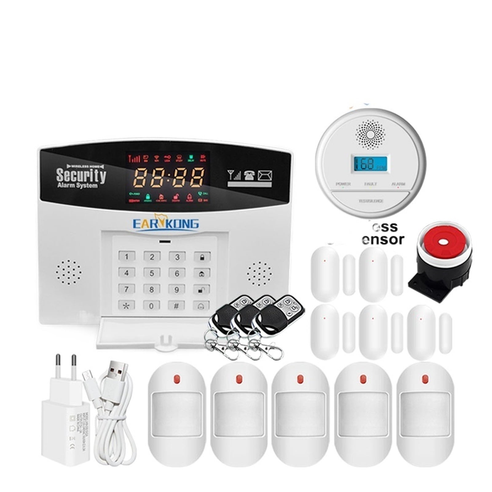 Tuya WiFi Home Burglar Alarm System Smart GSM Security Alarm 8 Languages Door Open Motion ...