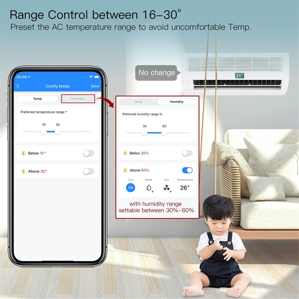 Tuya WiFi IR Thermostat AC Controller Remote Control Temperature and ...