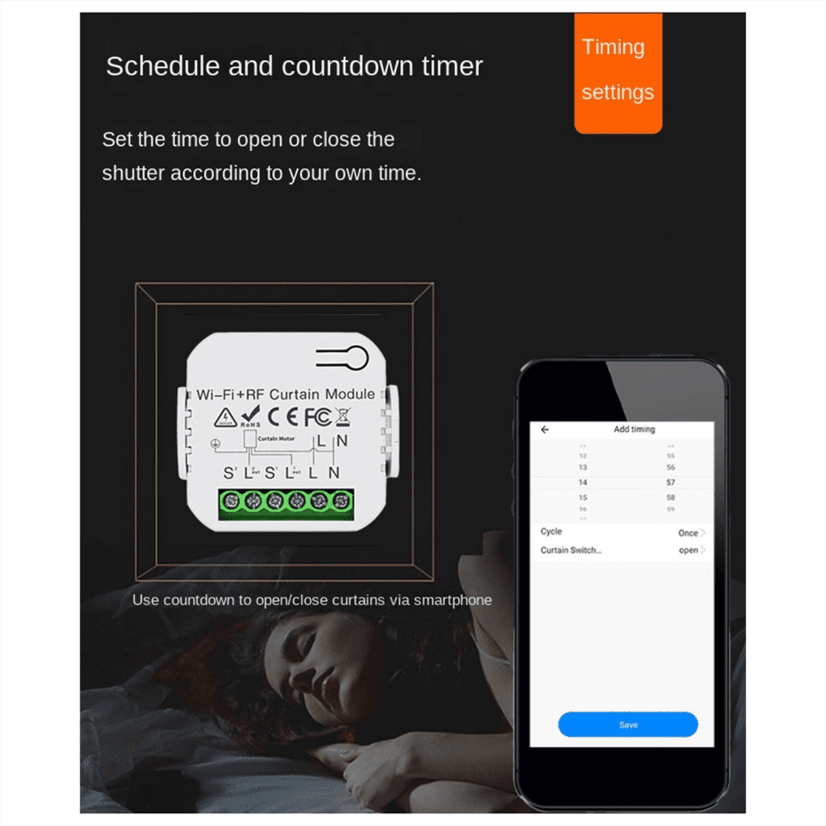 Tuya WiFi Smart Curtain Switch Light Controllers Roller Blinds Shutter ...