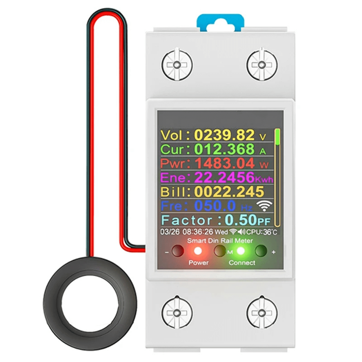 Tuya WiFi Smart Din Rail Energy Meter Leakage Cutoff Real-Time KWh ...