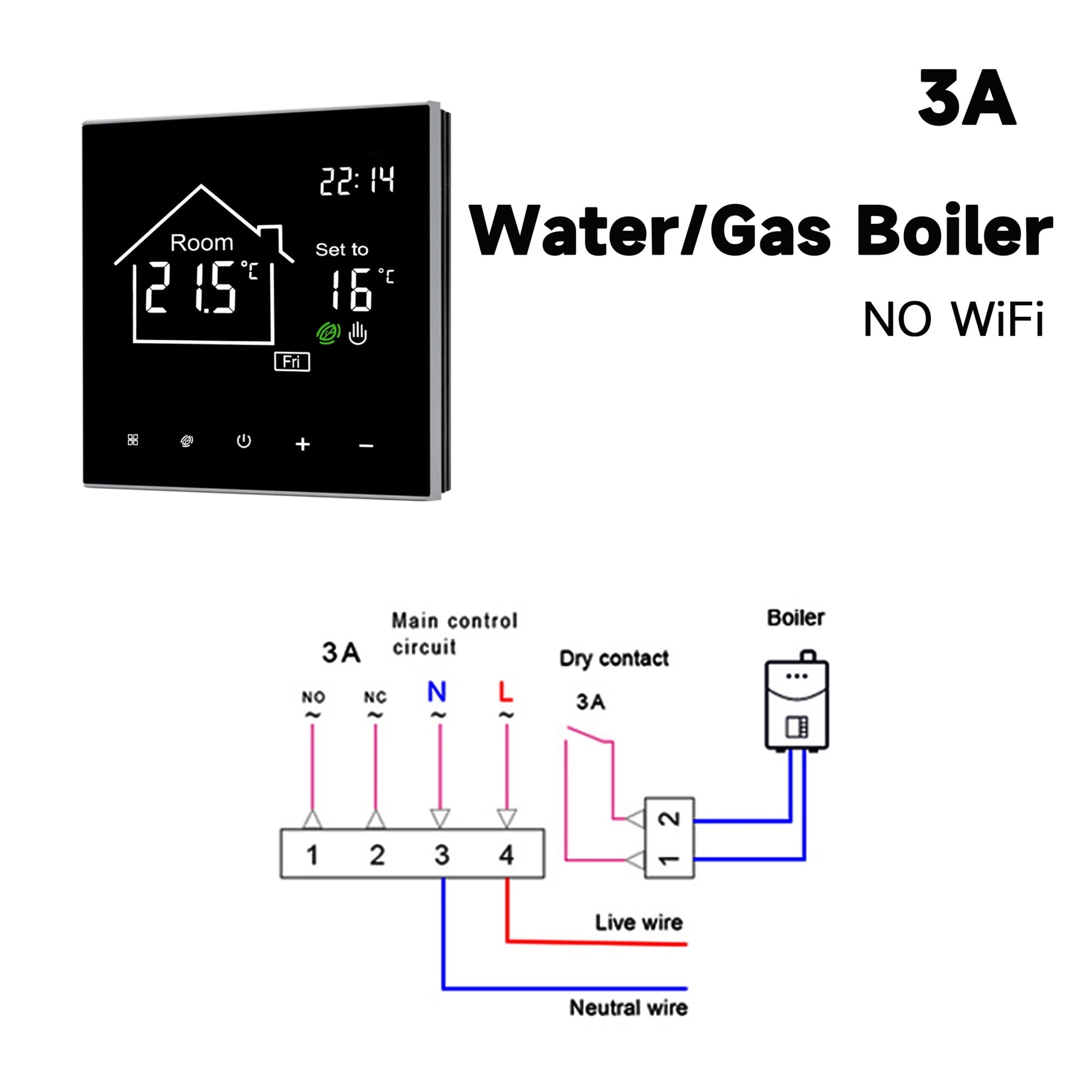 Tuya WiFi Smart Thermostat LCD Display Touch Screen For Electric Floor ...
