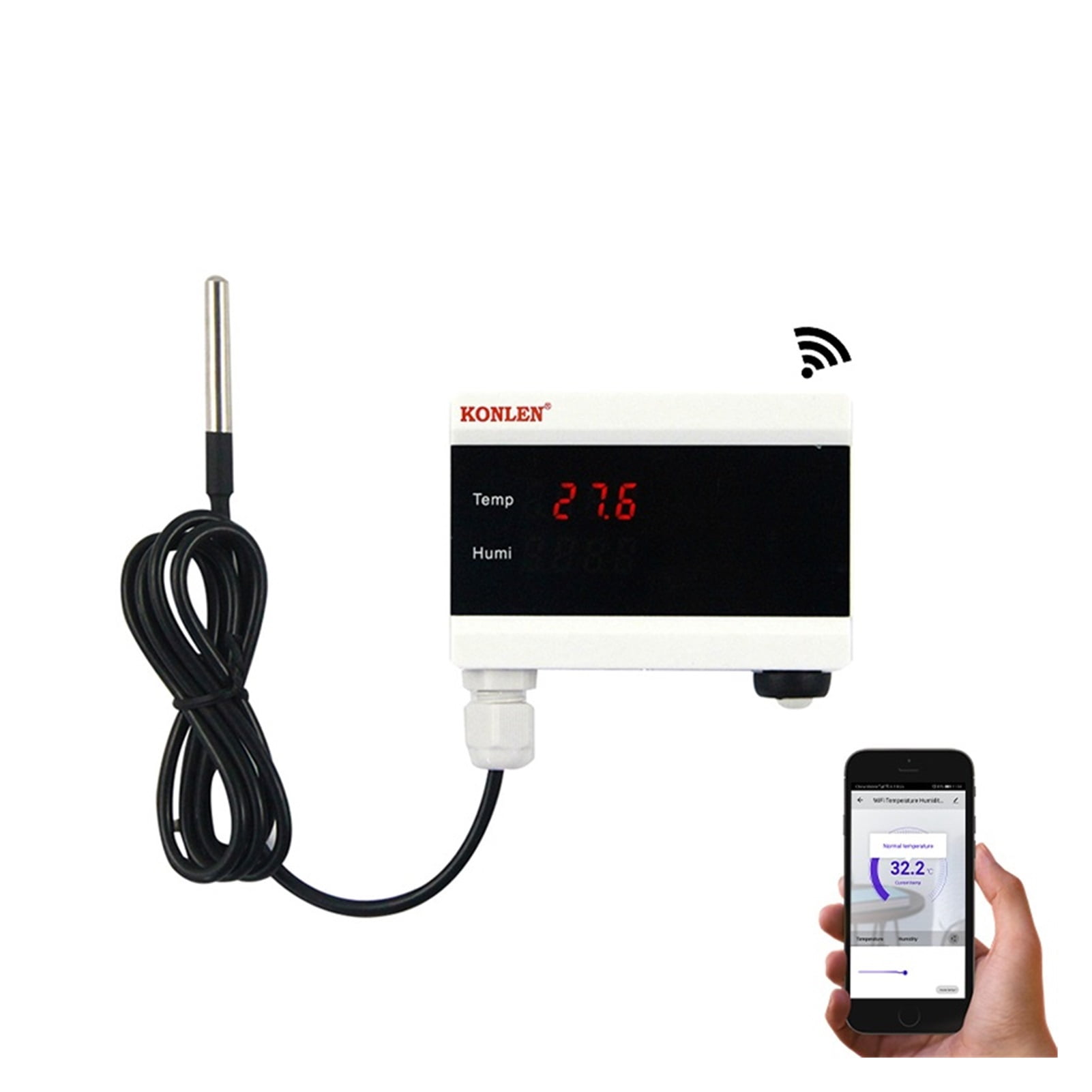 Tuya WiFi Temperature Sensor Thermometer Detector Smart Life Home Thermostat Control Alarm ...