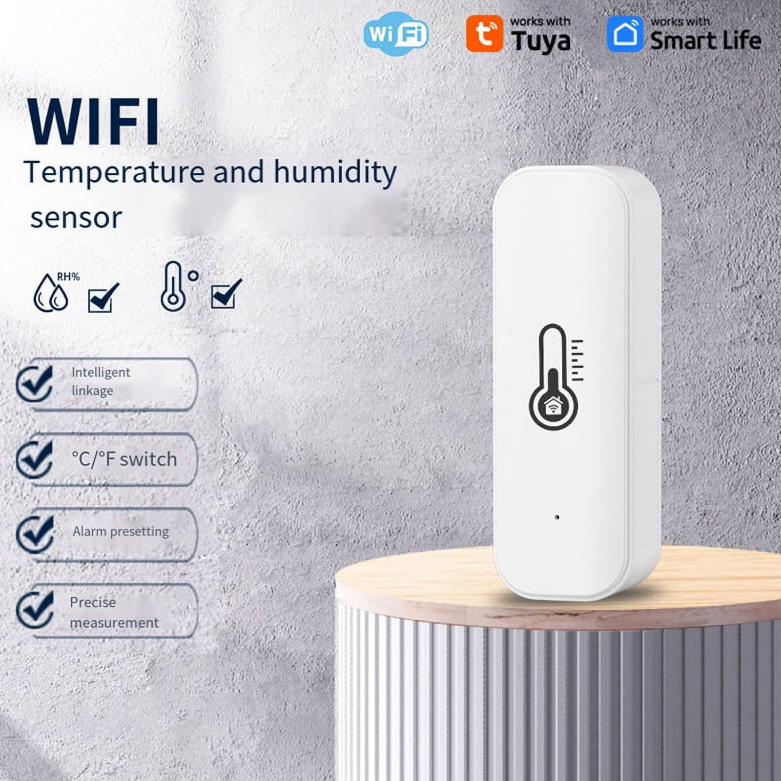 Tuya WiFi Temperature and Humidity Sensor Indoor Humidity Sensor APP ...