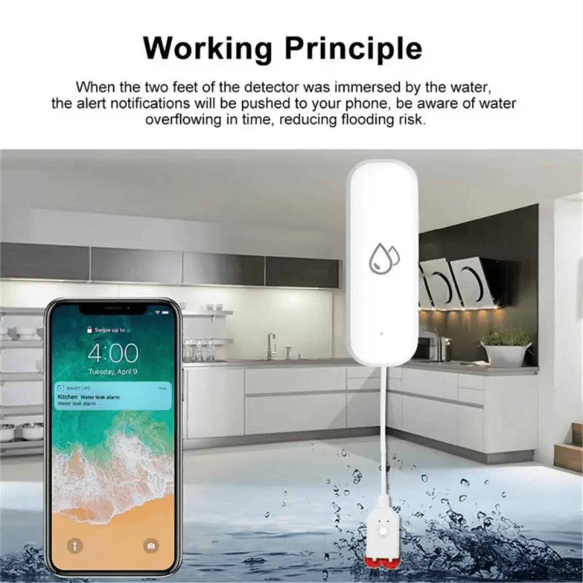 Tuya WiFi Water Sensor Leakage Alarm Flood Leak Detector Smart Home ...