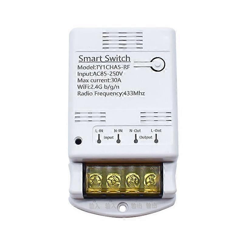 Tuya Wifi 30A Relay Module 85-250V Smart Switch DIY 433MHZ RF Controller SmartLife APP Voice ...