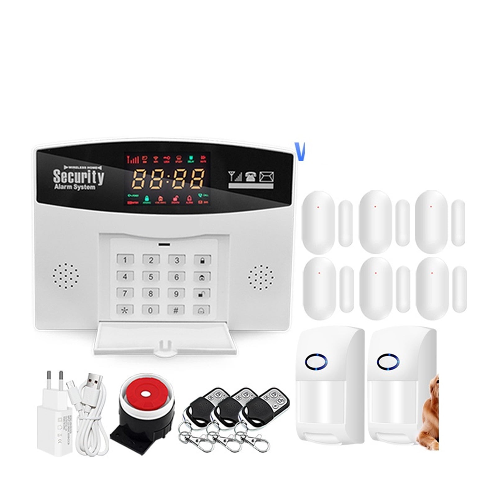 Tuya Wifi GSM Alarm System Host LED Display Wireless Smart Home Burglar Security Alarm App ...