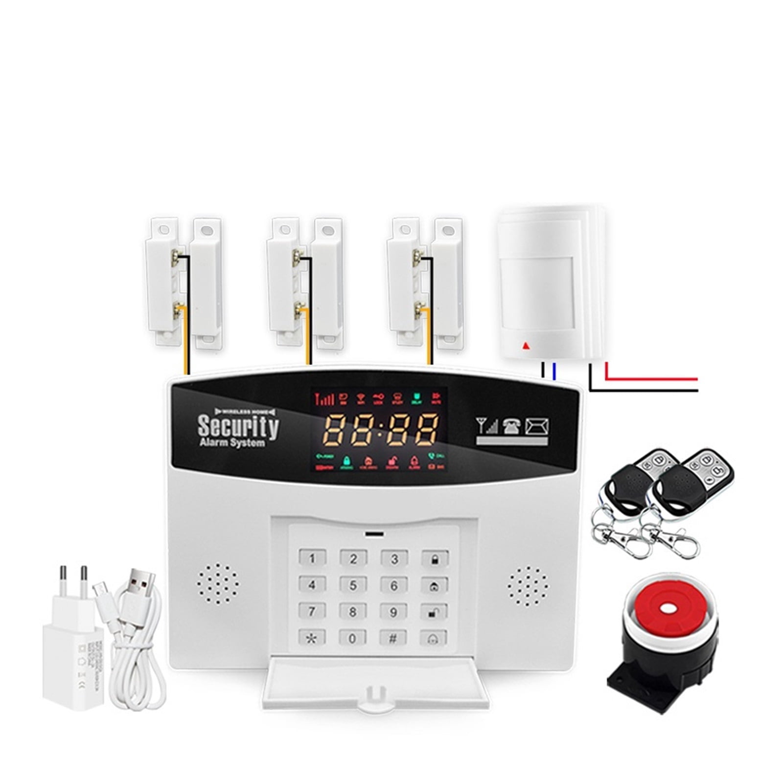 Tuya Wifi GSM Alarm System Host LED Display Wireless Smart Home Burglar ...