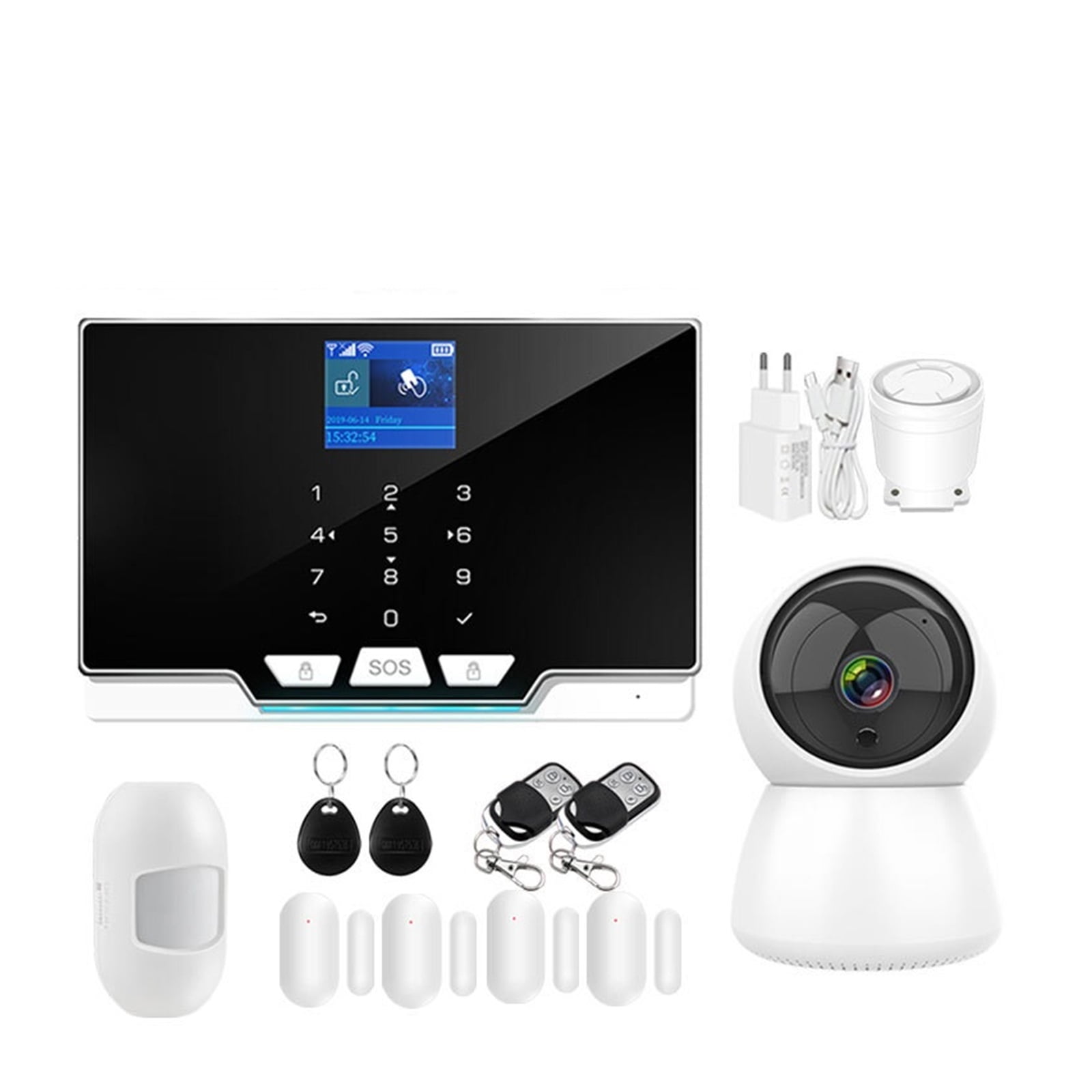 Tuya Wifi Gsm Home Burglar Security Alarm System Kit RFID TFT Touch ...