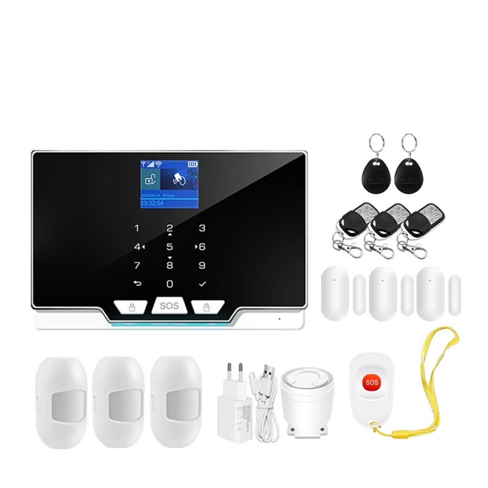 Tuya Wifi Gsm Home Burglar Security Alarm System Kit RFID TFT Touch ...