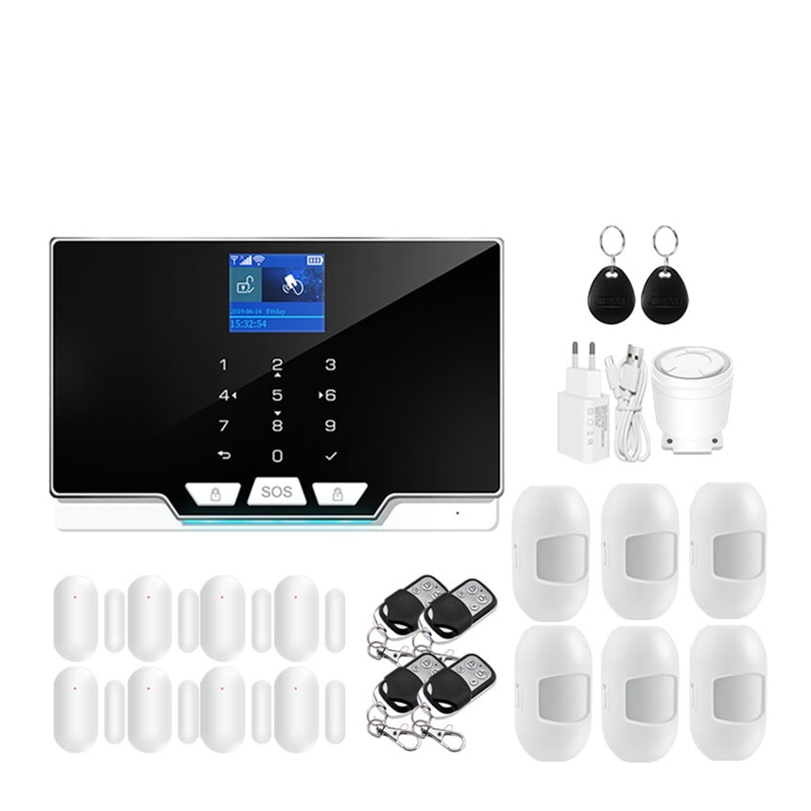 Tuya Wifi Gsm Home Burglar Security Alarm System Kit RFID TFT Touch ...