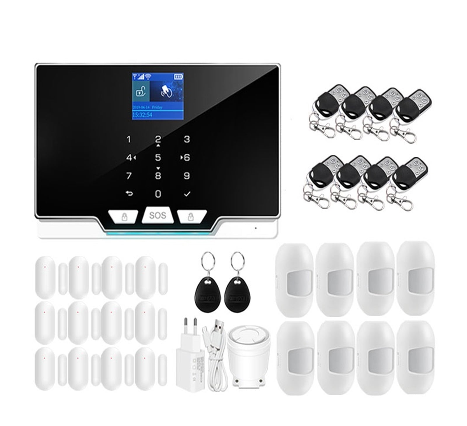 Tuya Wifi Gsm Home Burglar Security Alarm System Kit RFID TFT Touch ...