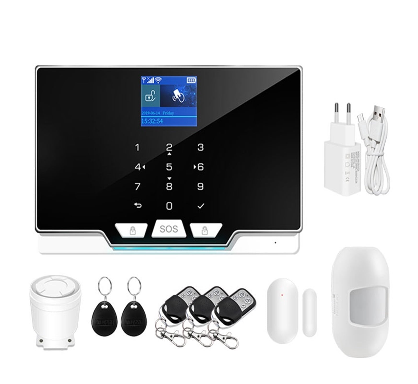 Tuya Wifi Gsm Home Burglar Security Alarm System RFID TFT Touch ...