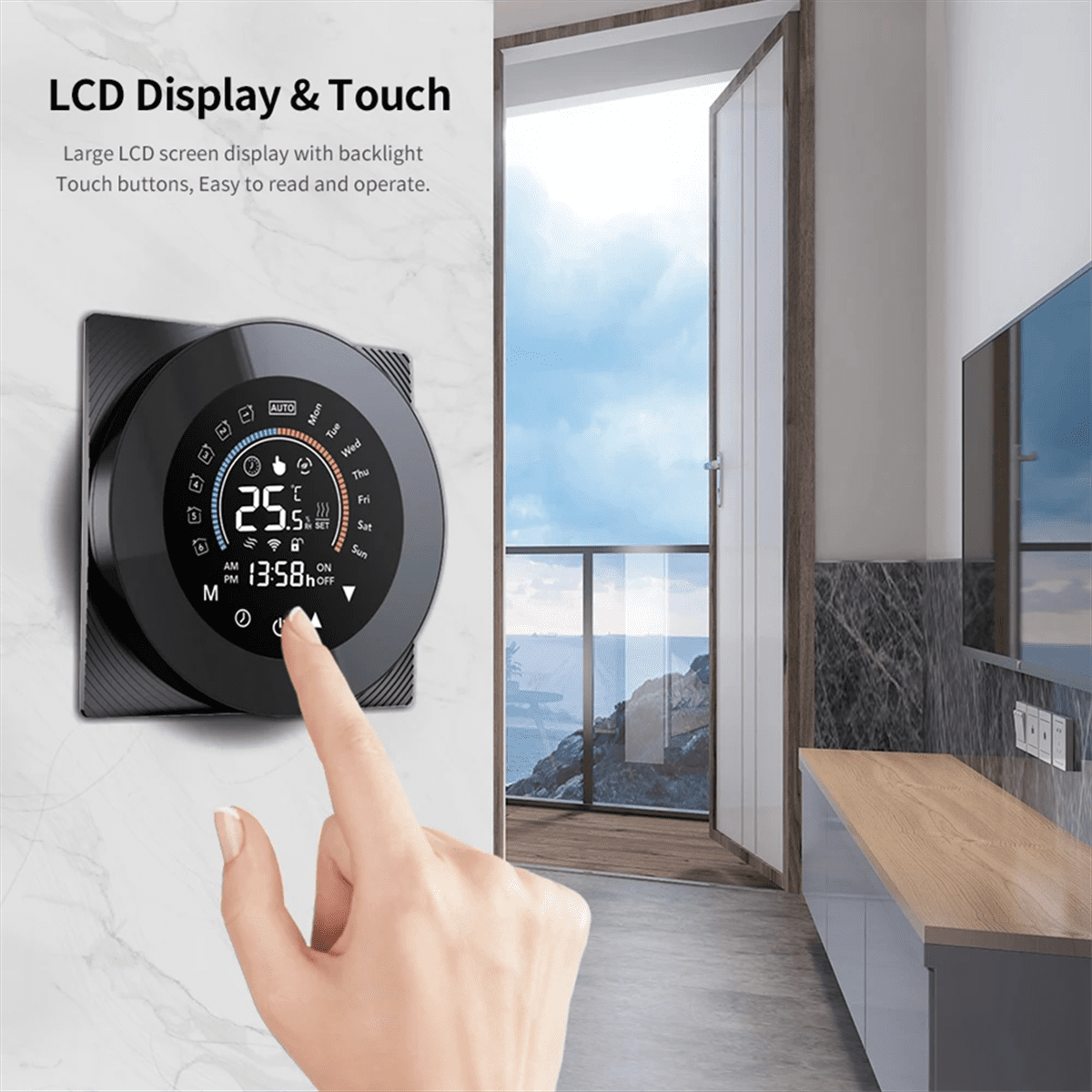 Tuya Wifi Thermostat LCD Digital Touch Temperature Control for Alexa ...