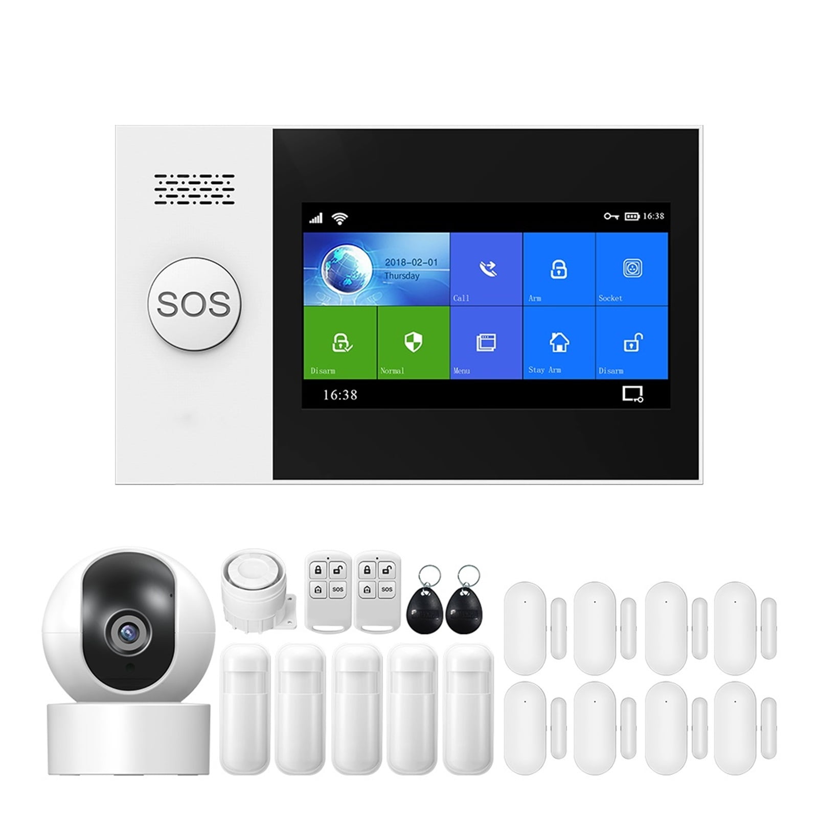 Tuya Wireless GSM Home Burglar Alarm System IP Camera PIR Motion Sensor ...