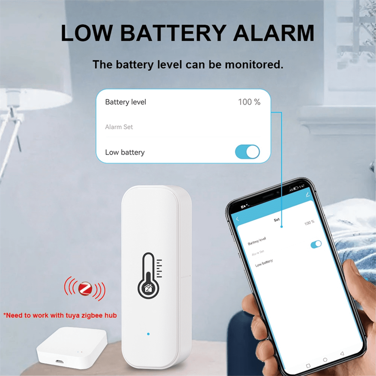 Tuya ZigBee Temperature Humidity Sensor Smart Home Temperature Sensors ...