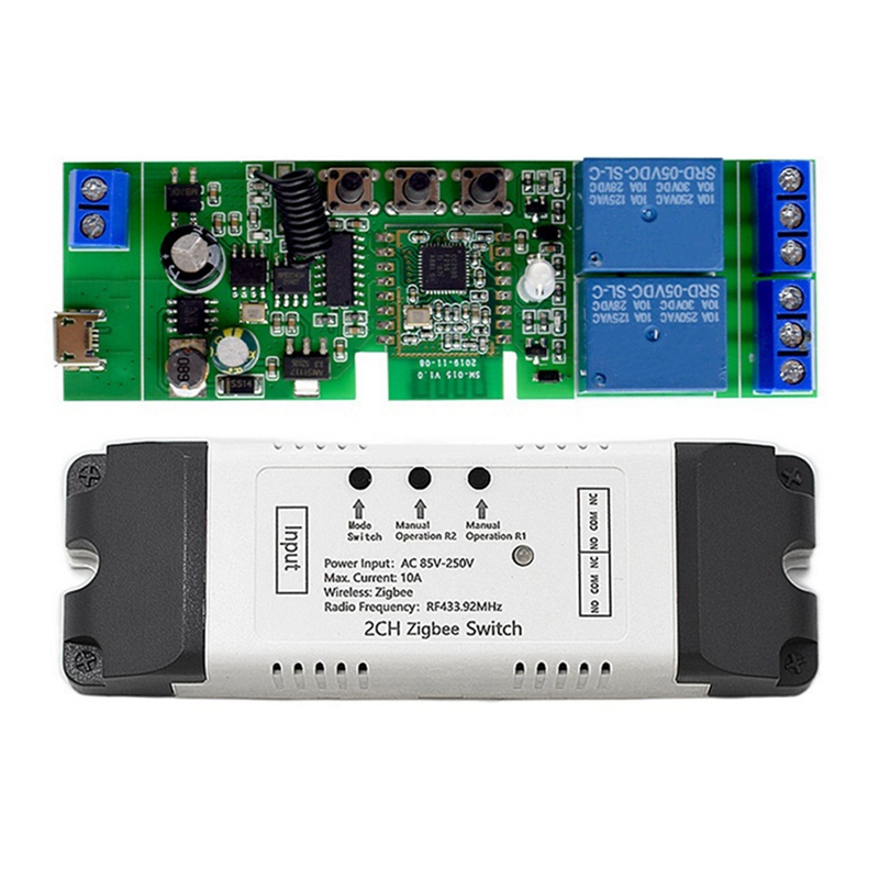Tuya Zigbee 2CH Smart Relay Switch Sensor AC85-250V Switch Access ...