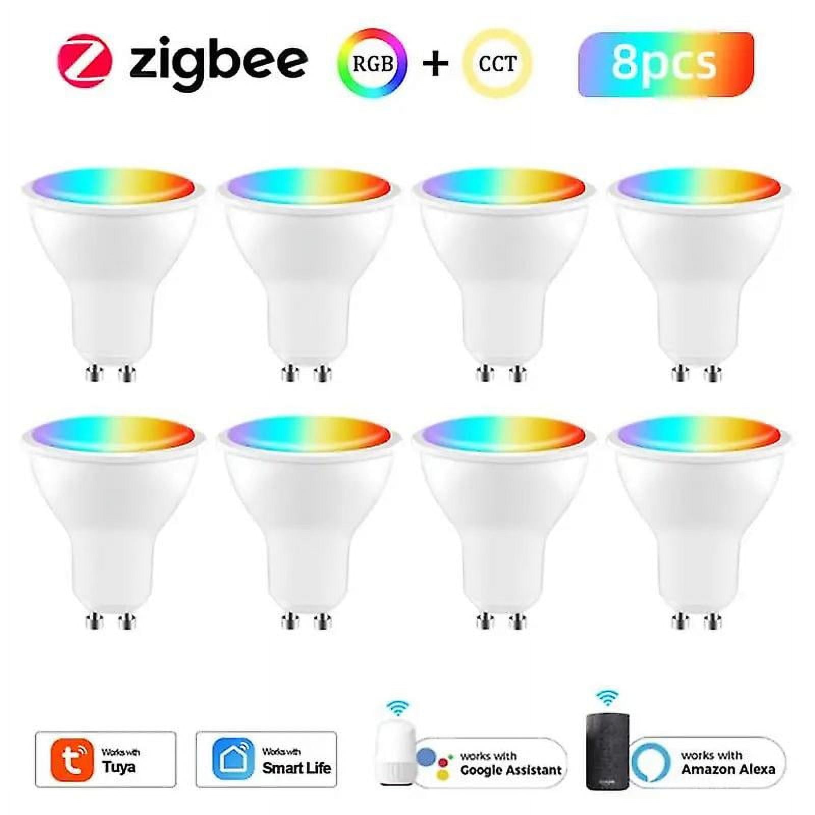 Tuya Zigbee Smart Gu10 Light Bulb Rgb Cct 100 240v 5w Dimmable Led