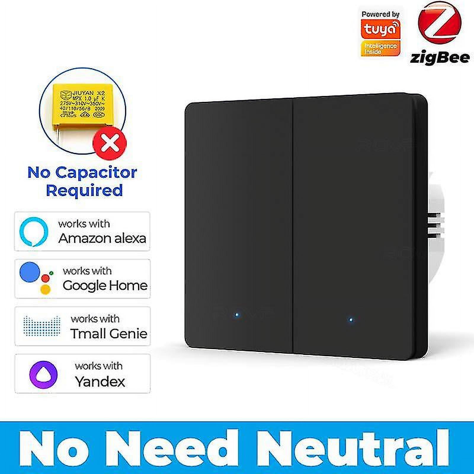 Tuya Zigbee Smart Switch No Need Neutral EU 1/2/3 Gang Smart Home ...