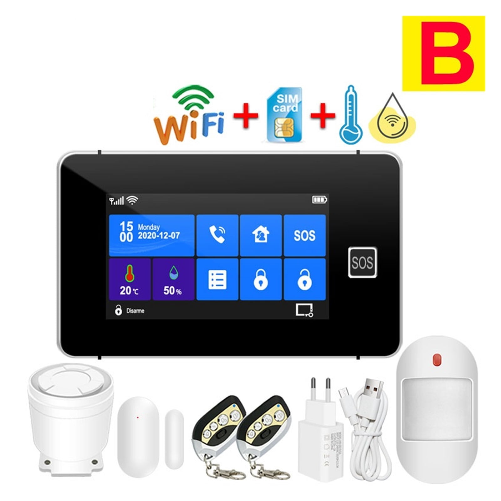 TuyaSmart Wifi GSM Alarm System Home Burglar Alarm Temperature Humidity ...