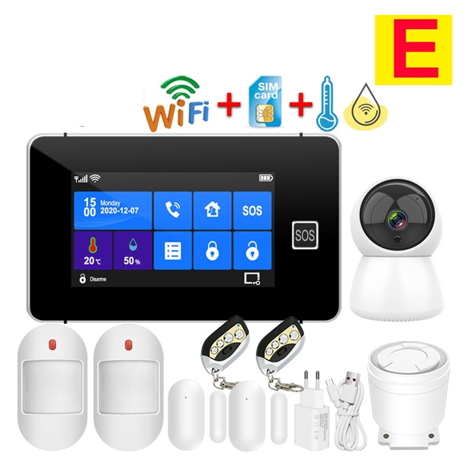 TuyaSmart Wifi GSM Alarm System Home Burglar Alarm Temperature Humidity ...