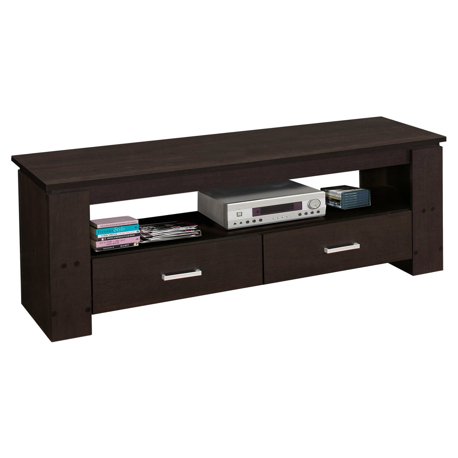 Tv Stand 48 Inch Console Living Room Bedroom Laminate Brown - Walmart.com