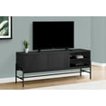 Tv Stand - 60 Inch Console With Storage - Black Laminate - Black Metal ...