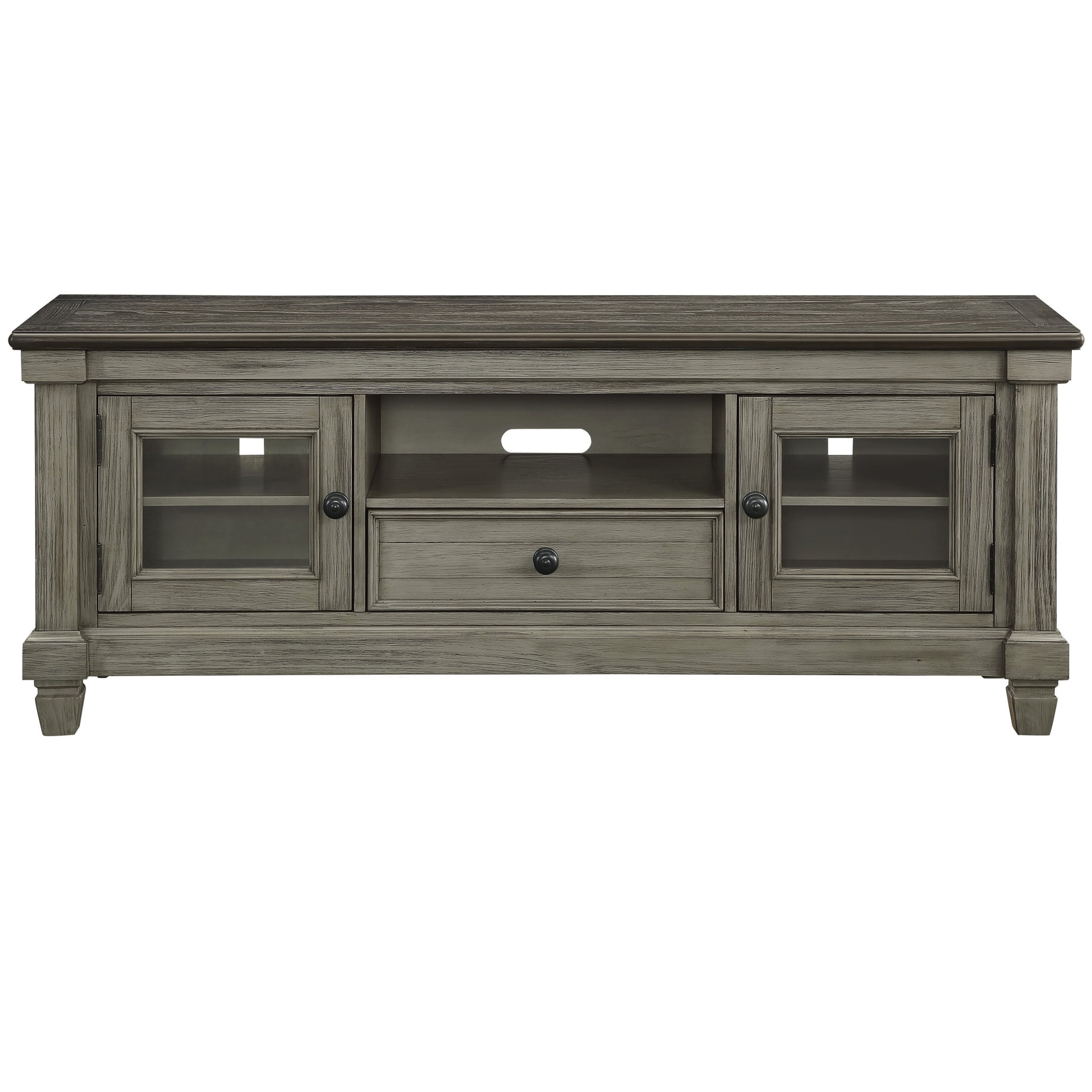 Tv Stand With Drawer And Storage, Wooden In Coffee & Antique Gray. Fits ...