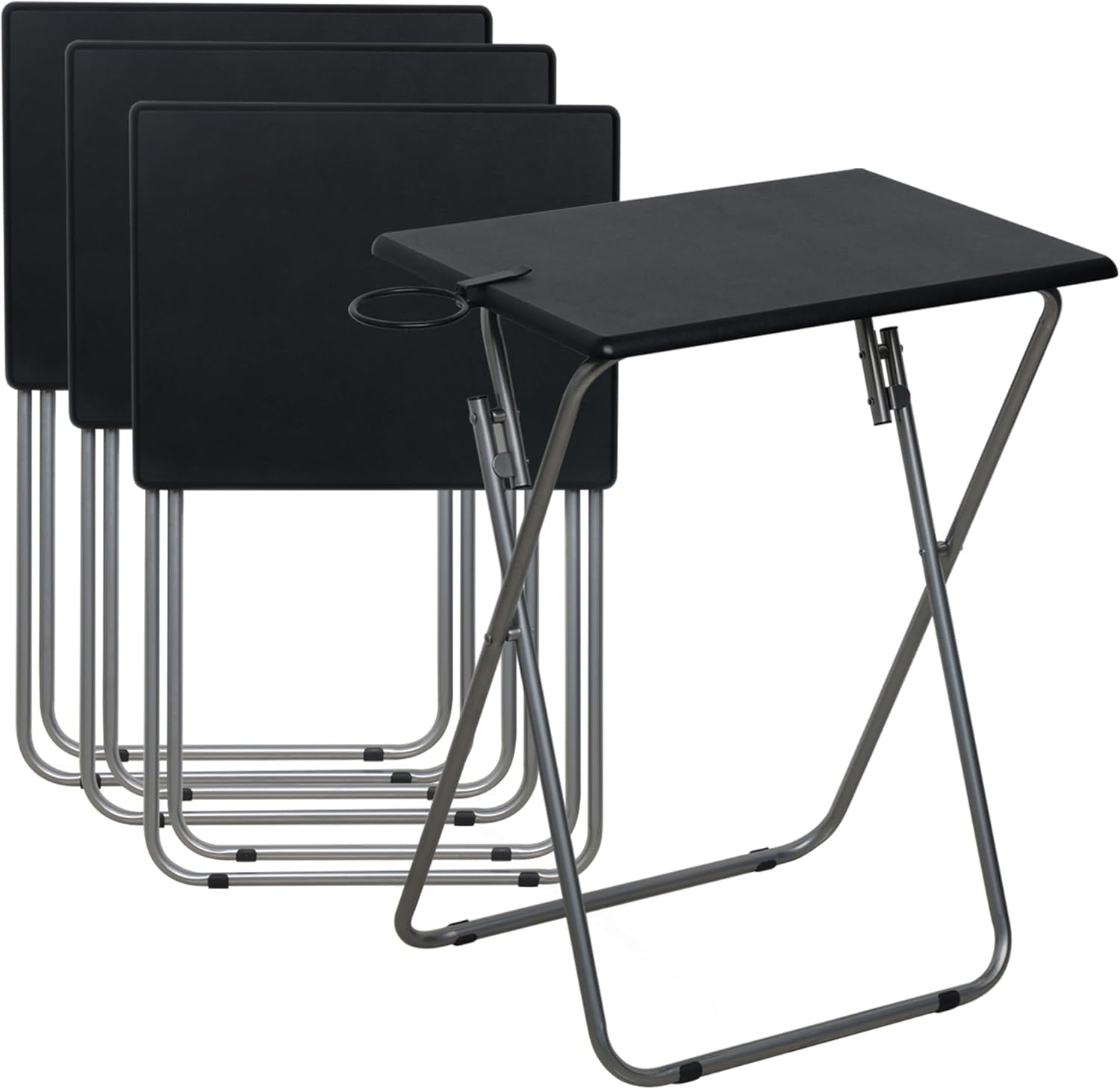 Tv Trays Set of 4, Folding TV Dinner Tray, Portable TV Tables for ...