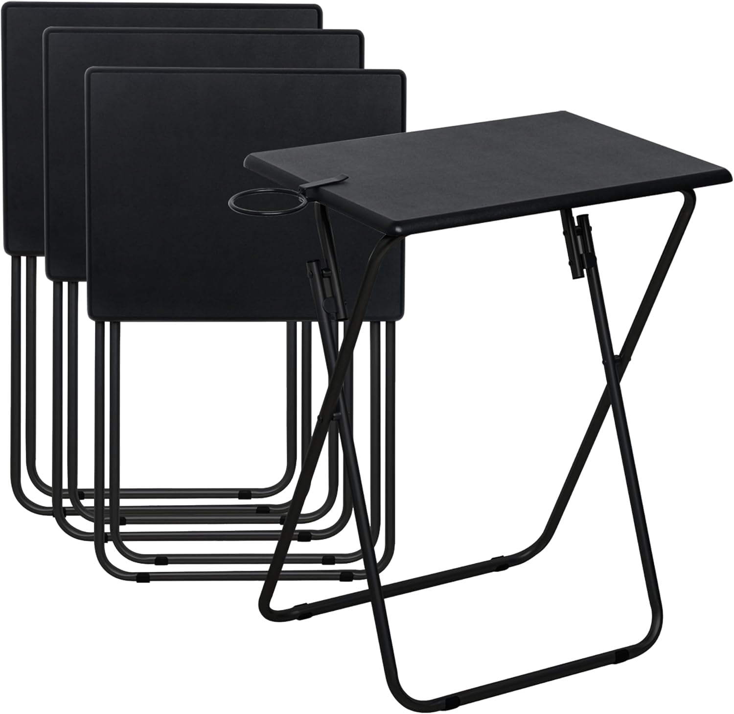 Tv Trays Set of 4, Folding TV Dinner Tray, Portable TV Tables for ...