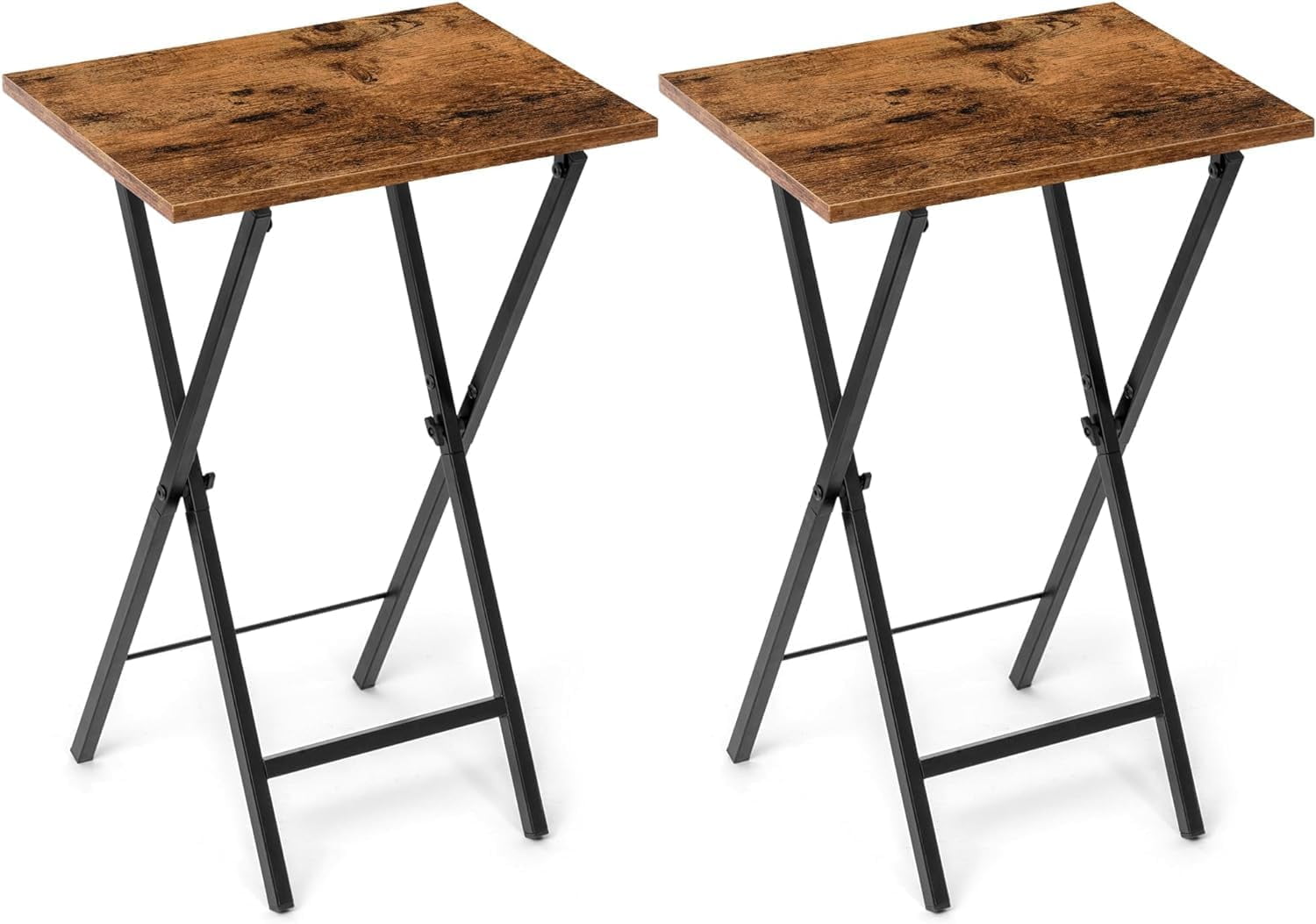 Tv Trays Set of 2, Foldable Table, Small Table for Living Room, Rustic ...