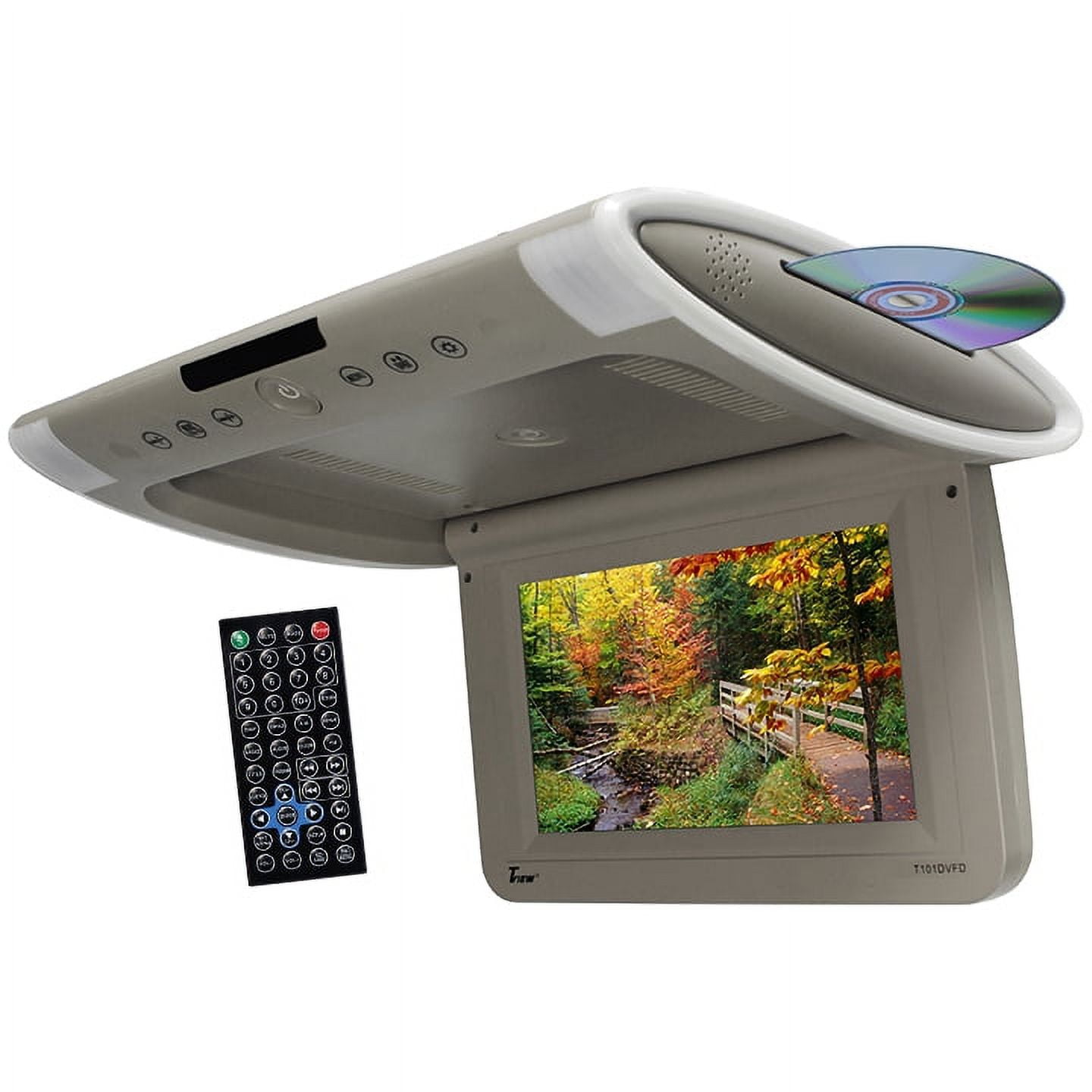 Tview 10.1" Wide Screen Flip Down w/Built in Slot Type DVD Player (Gray) - Walmart.com