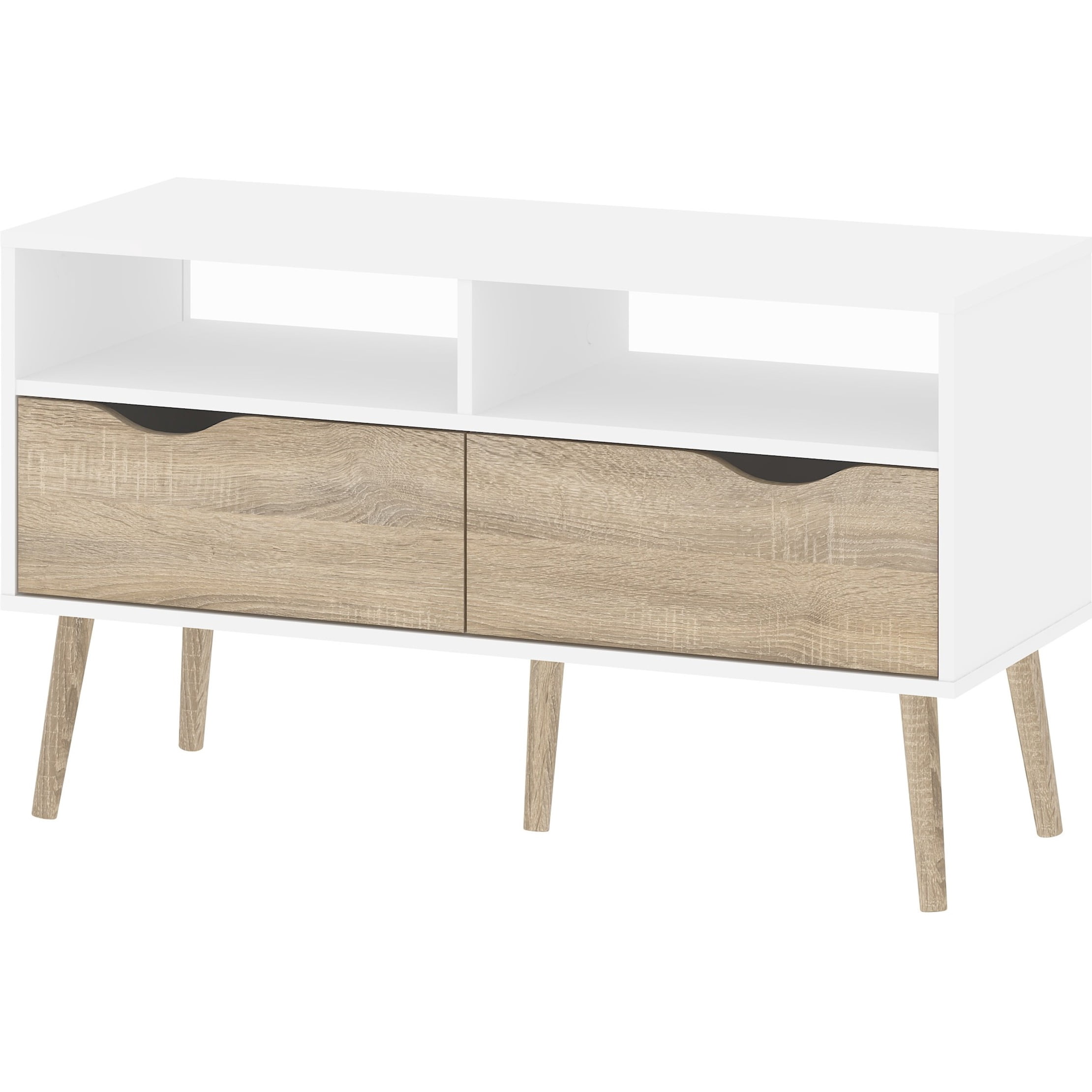 Tvilum Diana 2-Drawer TV Stand with 2 Open Shelves - Walmart.com