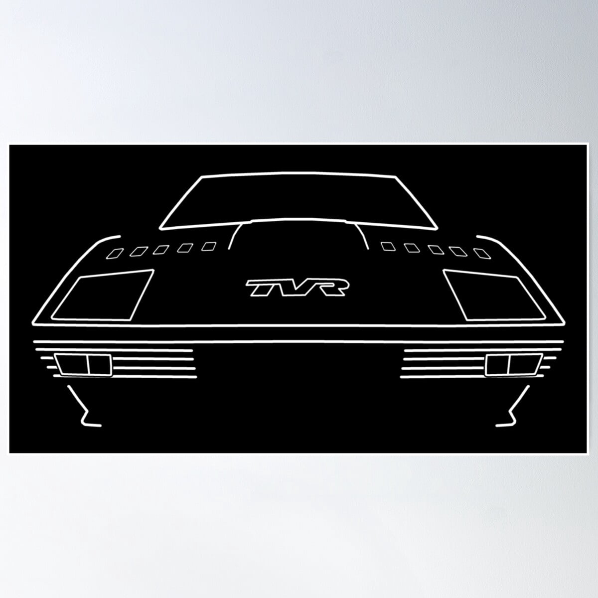 Tvr Tasmin 1980S Classic Sports Car White Outline Graphic Poster Wall ...