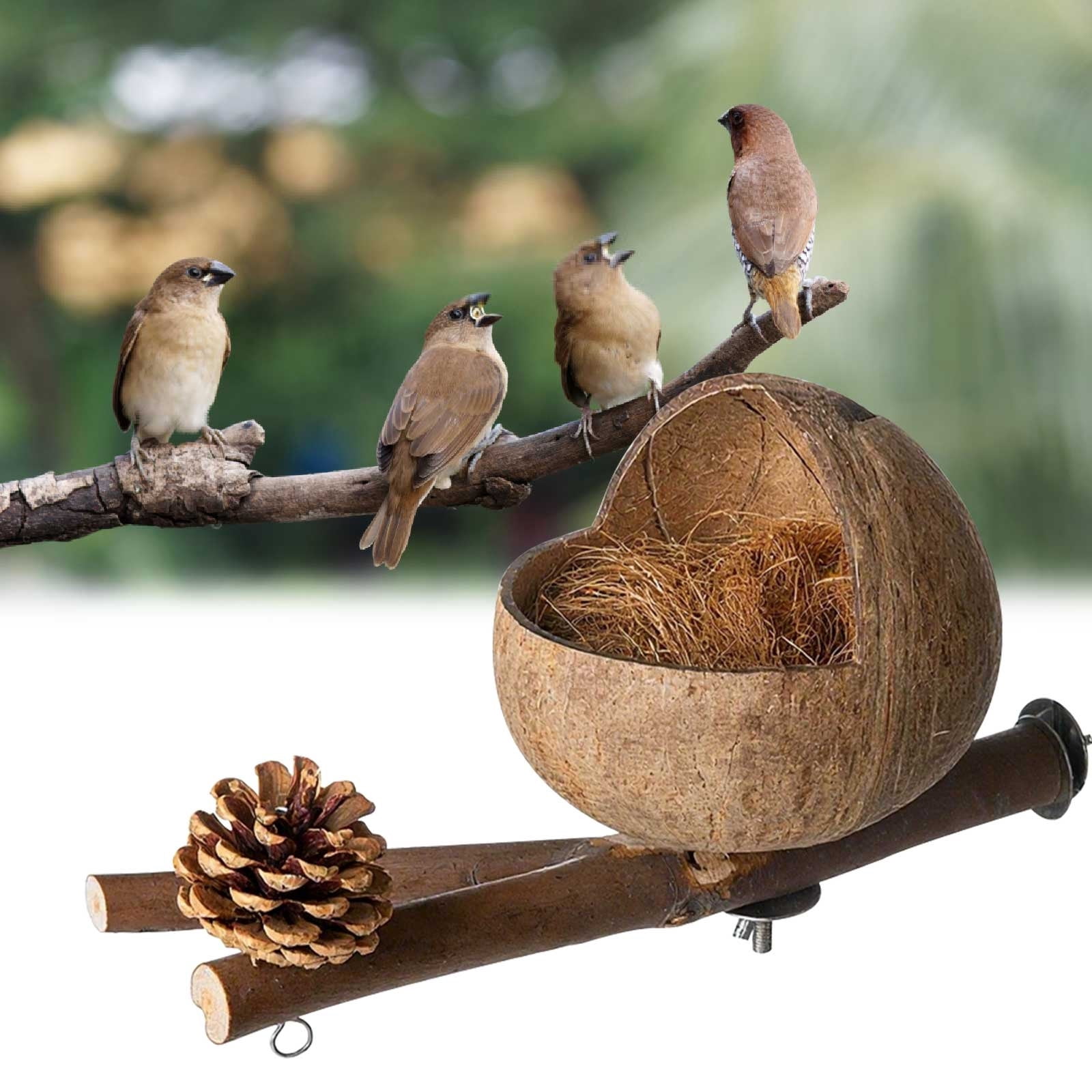 Tvtnvo Bird Toys Natural Hideout Nesting House Eco Fiber Warm Cozy ...