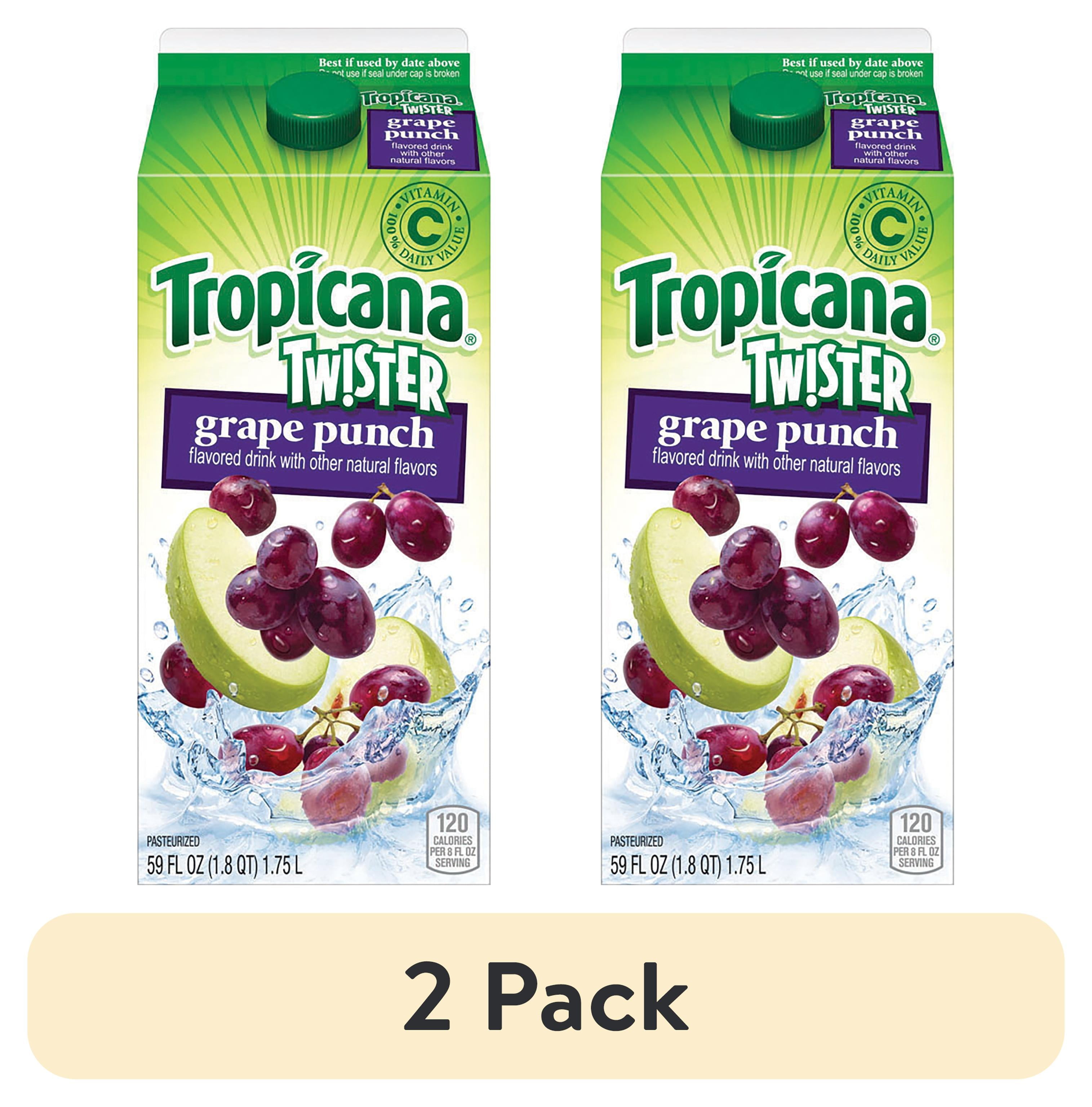 (2 pack) Tw!ster Grape Punch Flavored Drink 59 Fluid Ounce Paper Carton ...