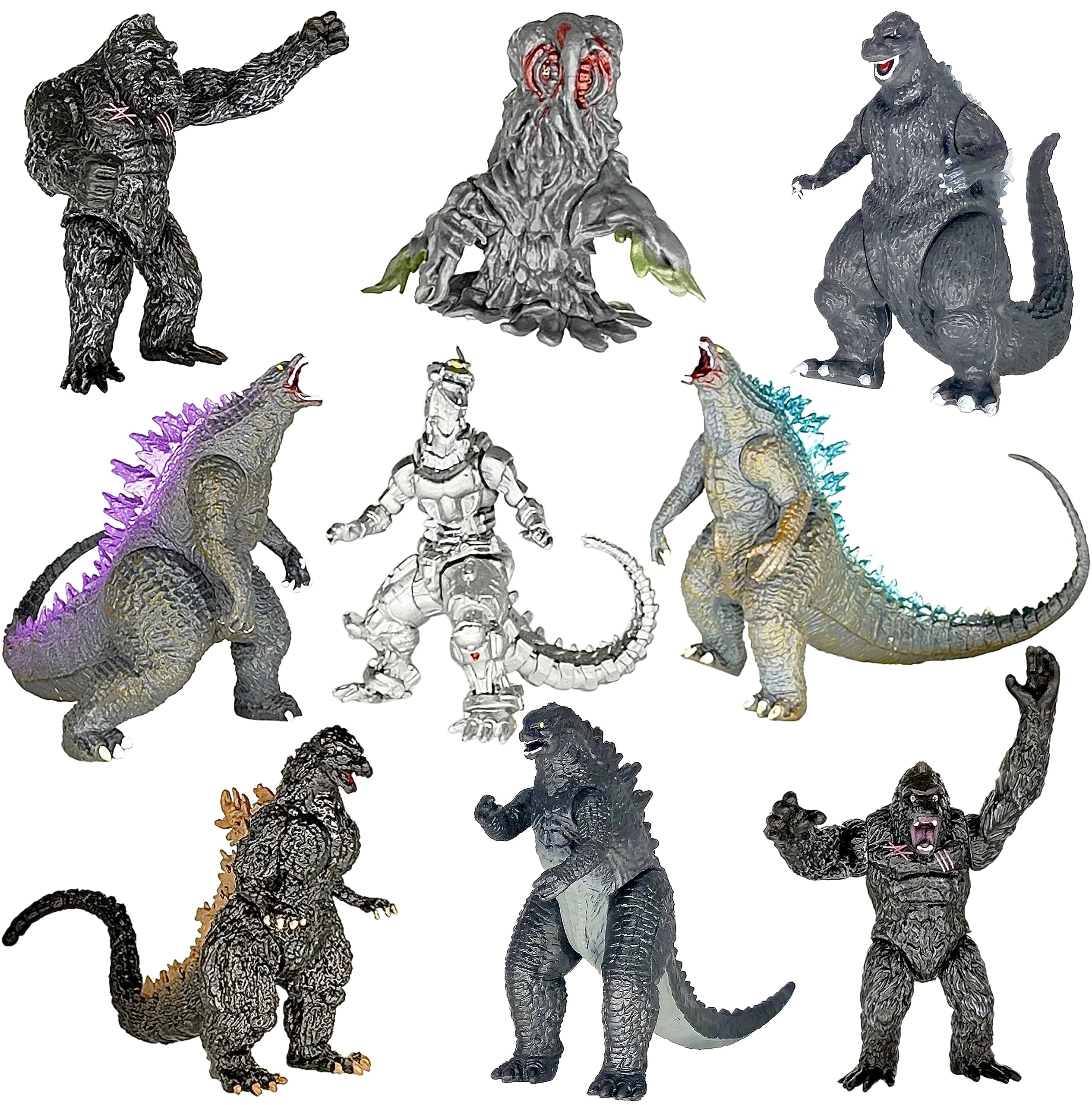 TwCare Set of 9 Godzilla vs Kong Action Figures, 2-3.6 inches, Kids ...