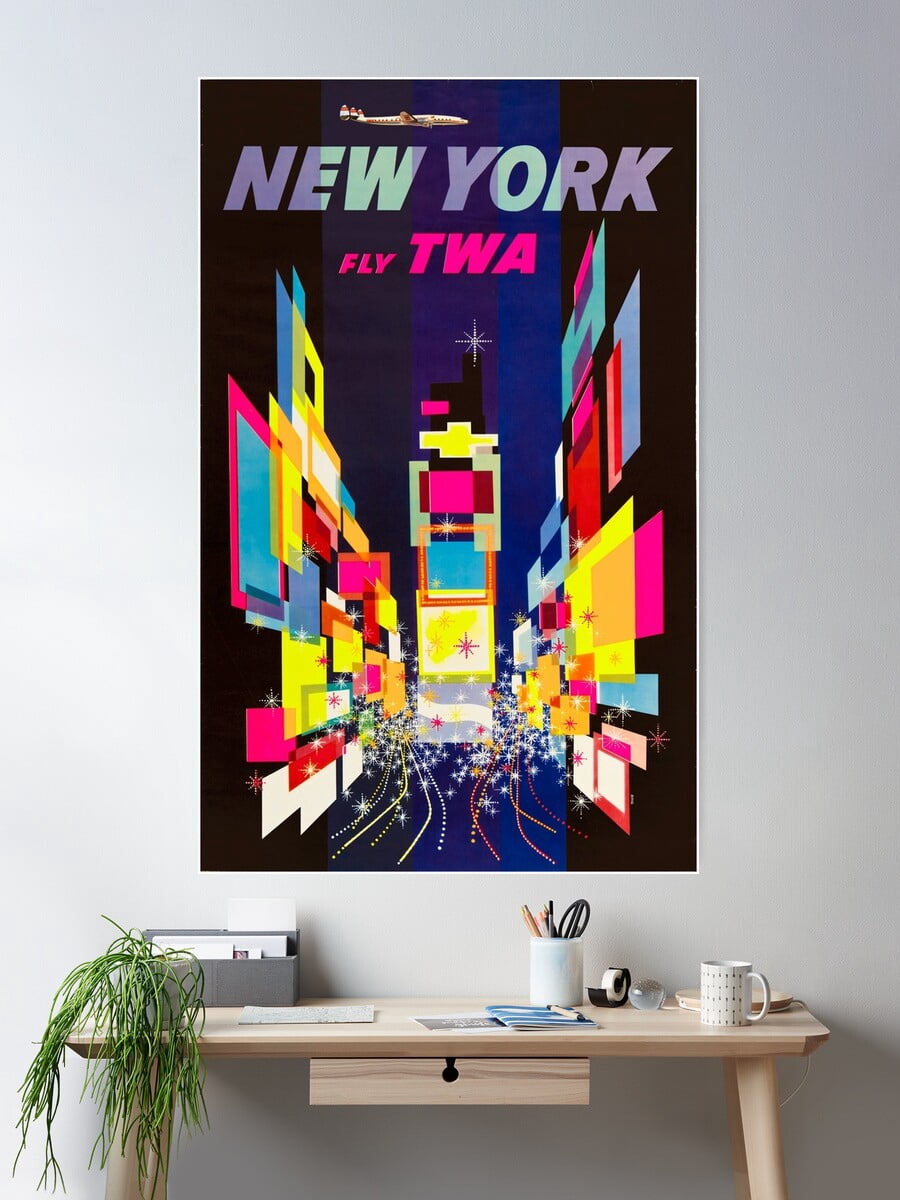 Twa - Times Square New York Travel Ad (Connie Version) By David Klein ...