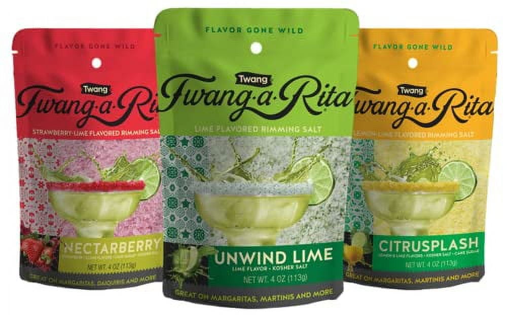 Twang-A-Rita Cocktail Rimming Salt Blend, Lime Variety, 4 Ounce Pouch ...