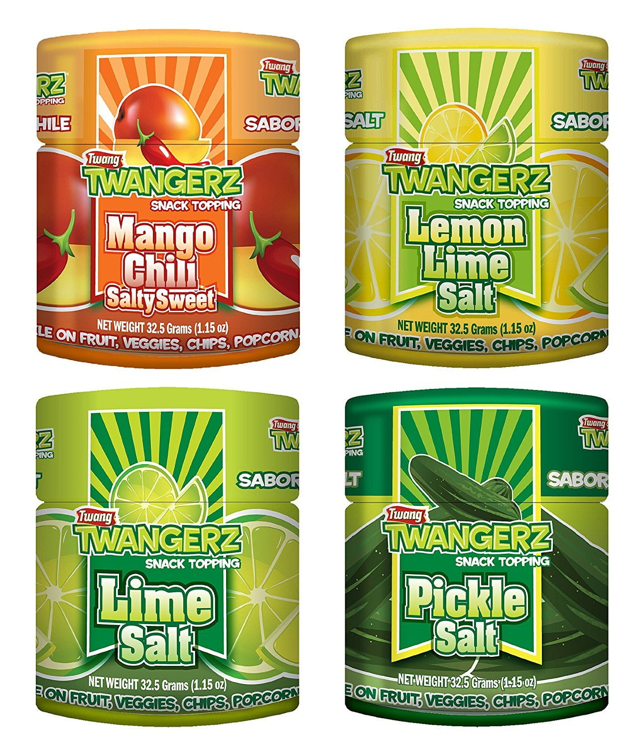 Twang Twangerz Flavored Salt SSF20 Snack Topping - Lime, Lemon Lime ...