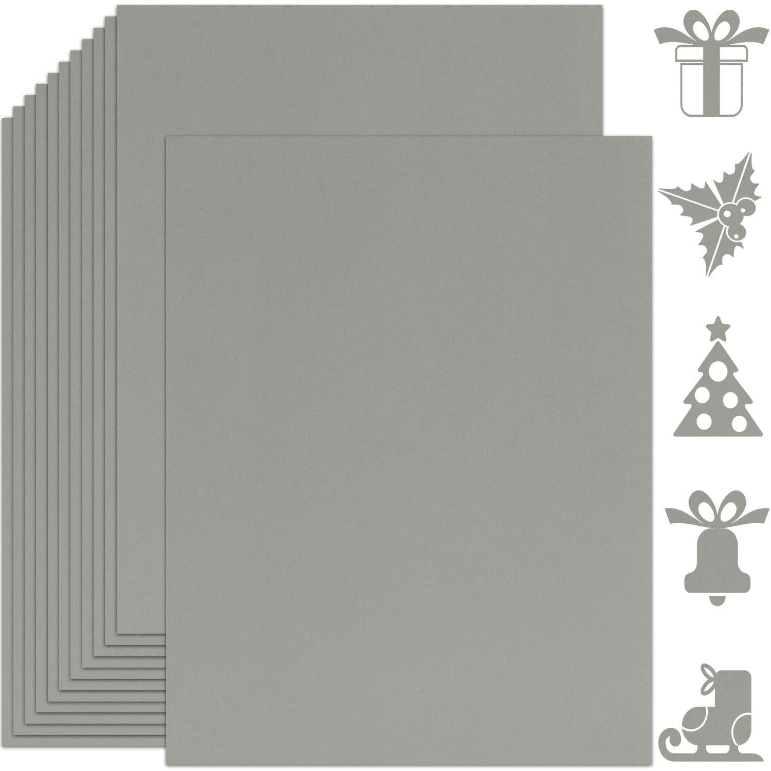 Twavang 25 Sheets Gray BCF26 Cardstock Paper 8.5'' x 11'', 250gsm/92lb ...