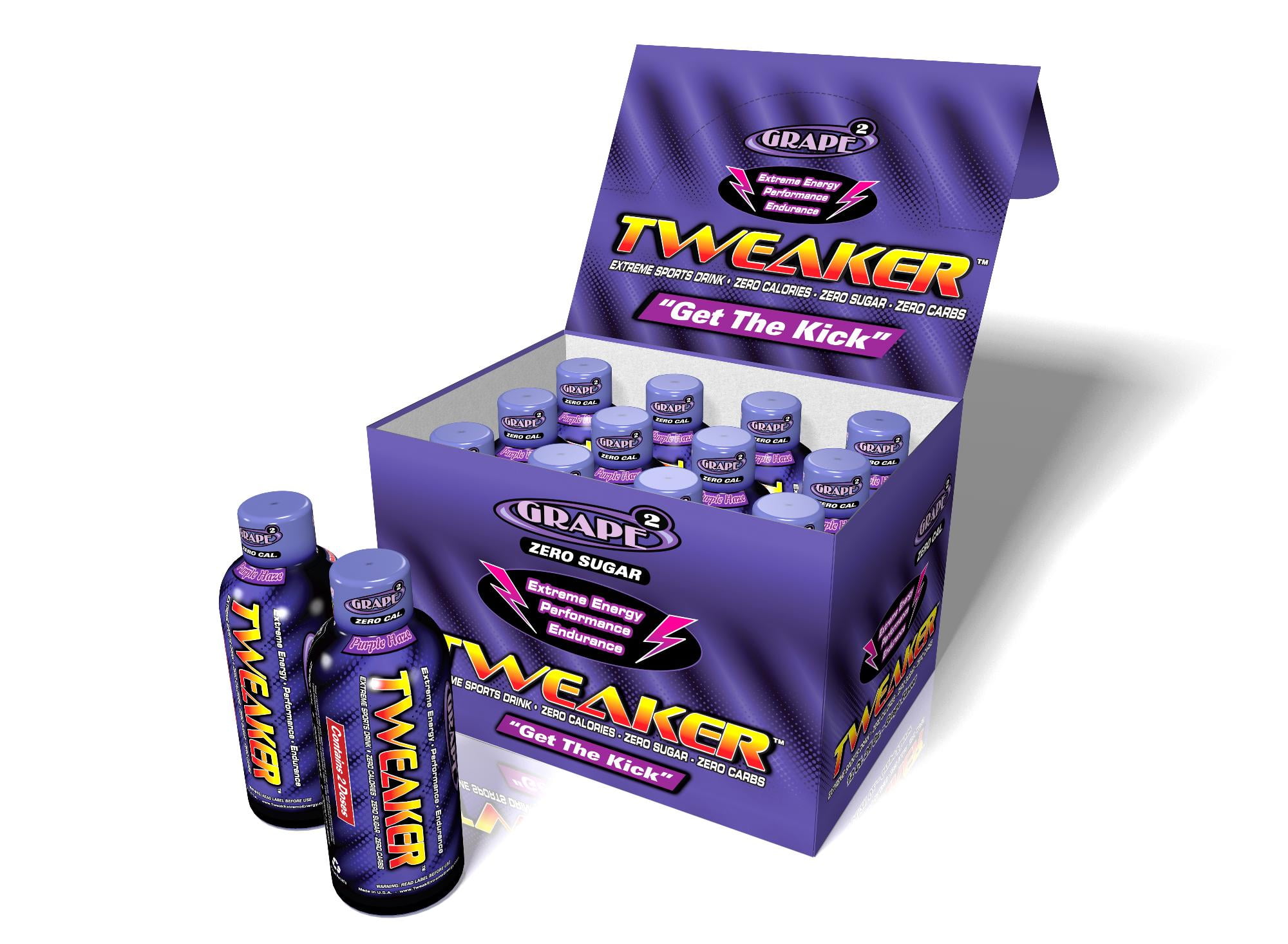 Tweaker Extreme Energy Shot, Zero Sugar, Zero Calories, Grape Flavor, 2 ...