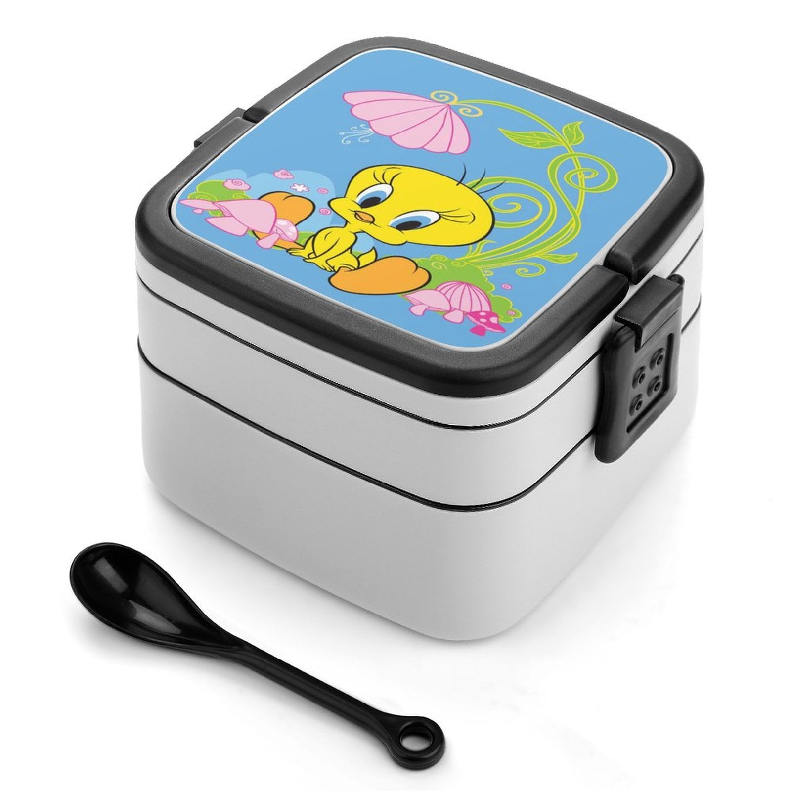 Twee-ty Bird Bento Box Double Layer Lunch Box with Spoon And Handle ...