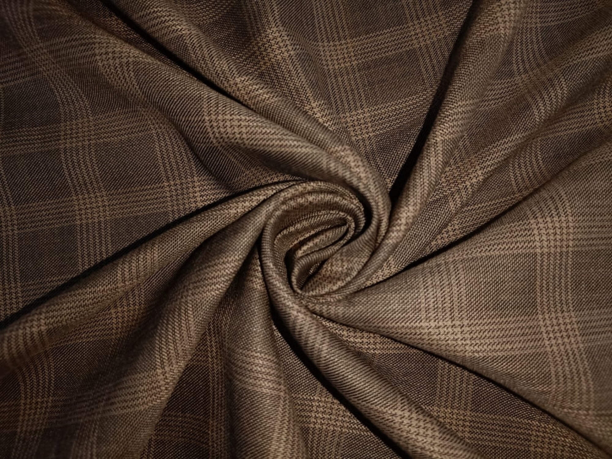 Tweed Suiting Heavy weight premium Fabric BROWN Plaids 58" wide [12978 ...
