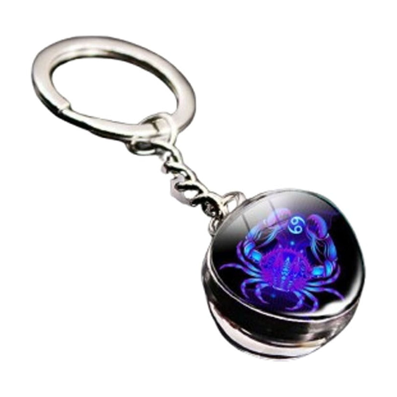 Tween Accessories Keychain 12 Constellation Zodiac Sign Pendant Double ...