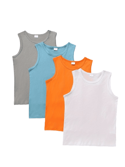 Tween Boys 4 Pack Tank Tops Casual Cotton Crewneck Sleeveless ...