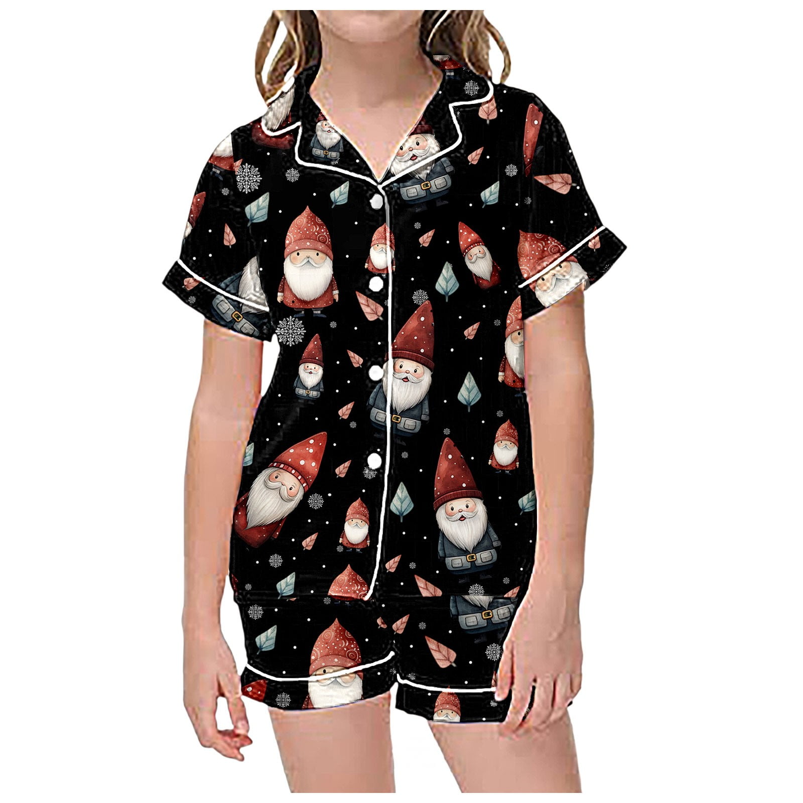 Tween Boys Christmas Pajamas Green Satin Pajamas For Girls Button-Down ...