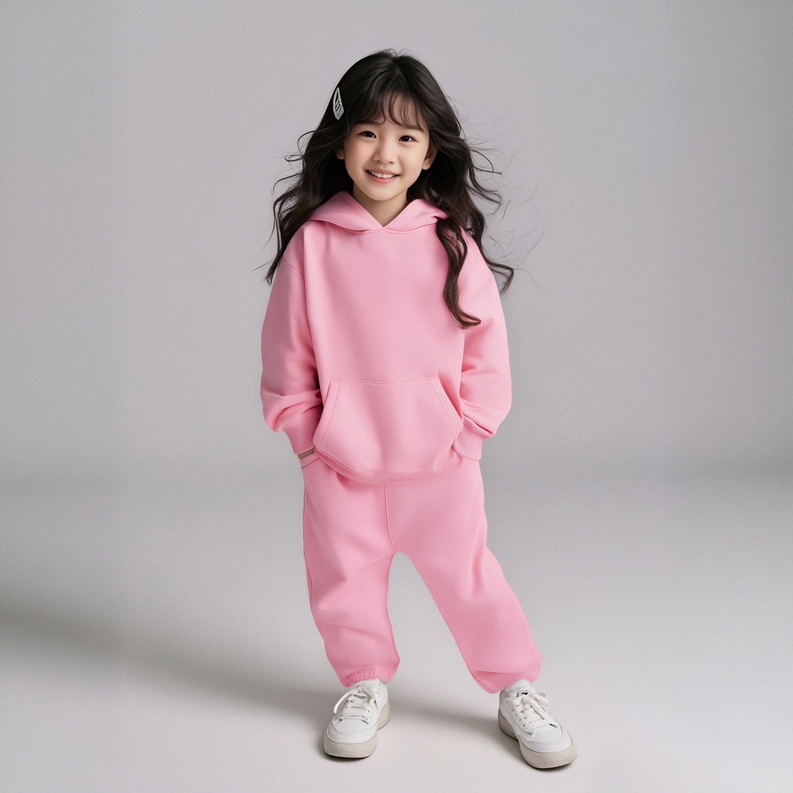Tween Boys Girls Active Sweatsuit 2 Piece Long Sleeve Pink Hoodie ...