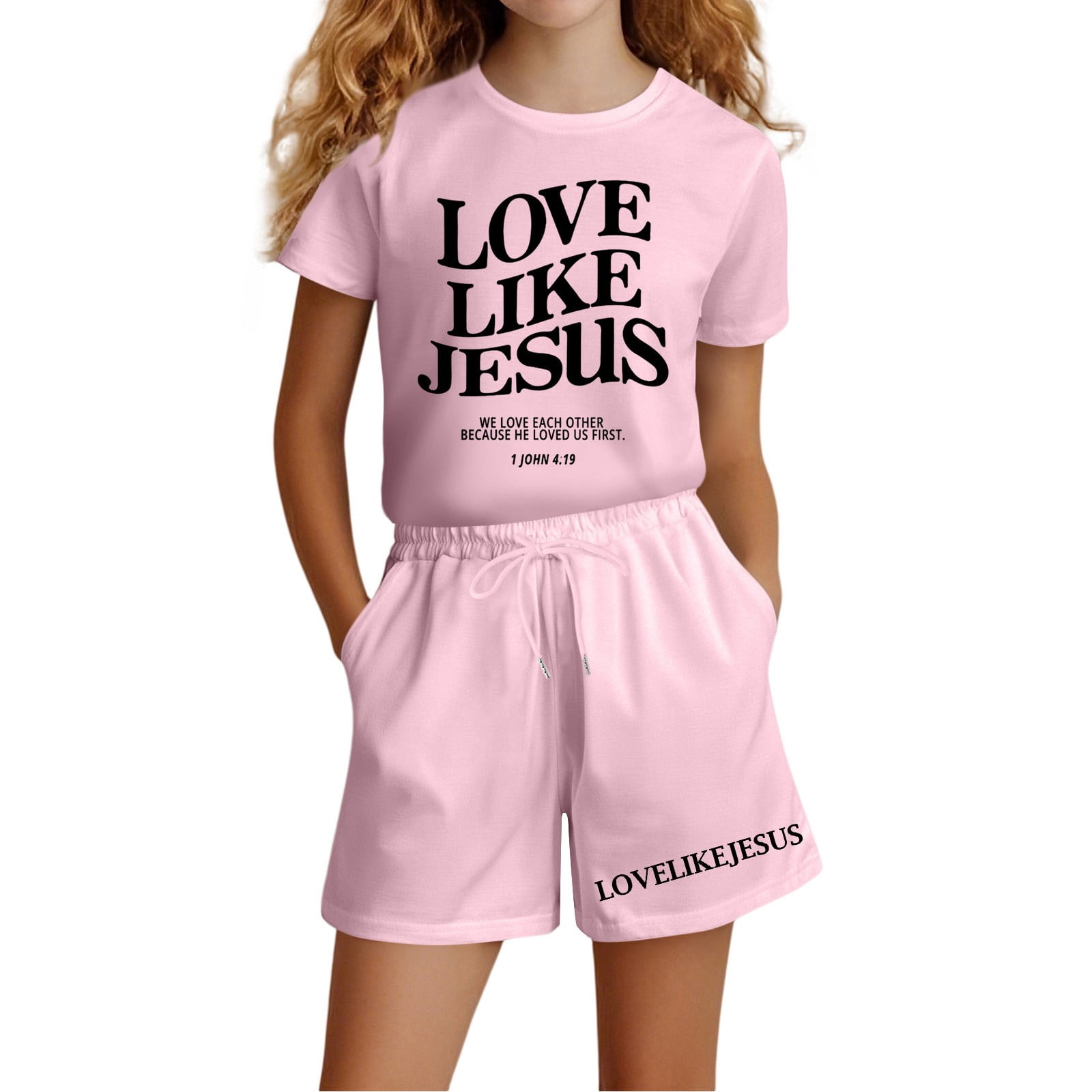 Tween Boys Pajamas Set Kids Letter Printed Short Sleeve Pullover ...